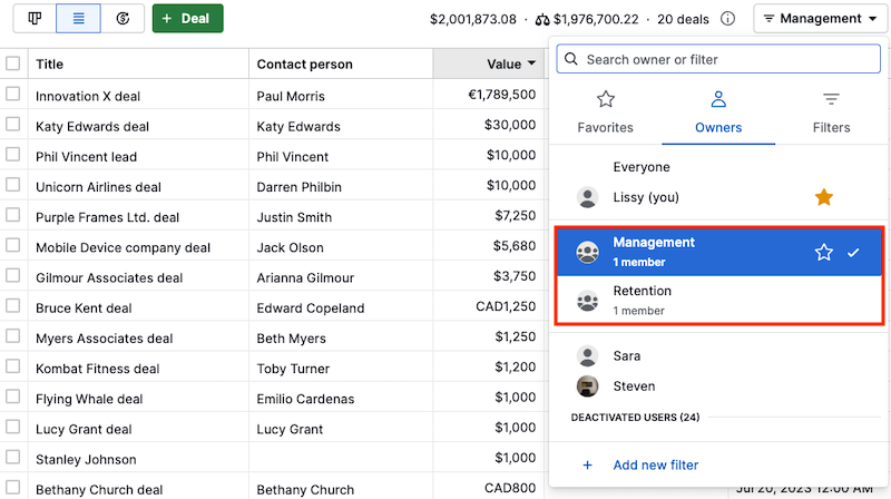 Teams - Knowledge Base | Pipedrive